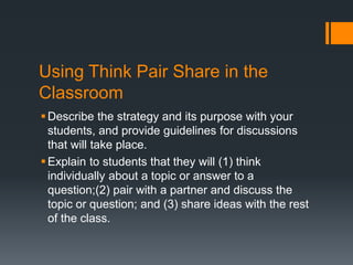 THINK PAIR SHARE PRESENTATION - TPC | PPTX