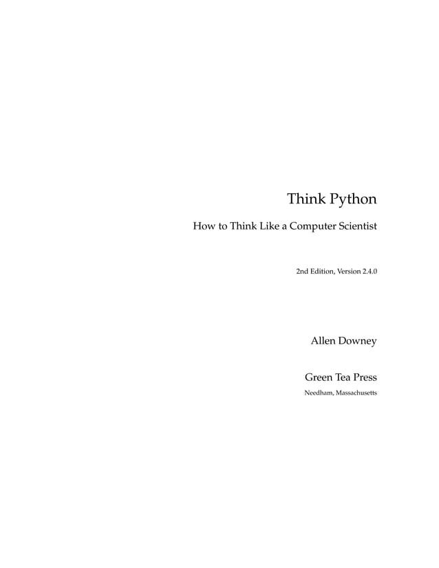 Thinkpython2 | PDF | Programming Languages | Computing