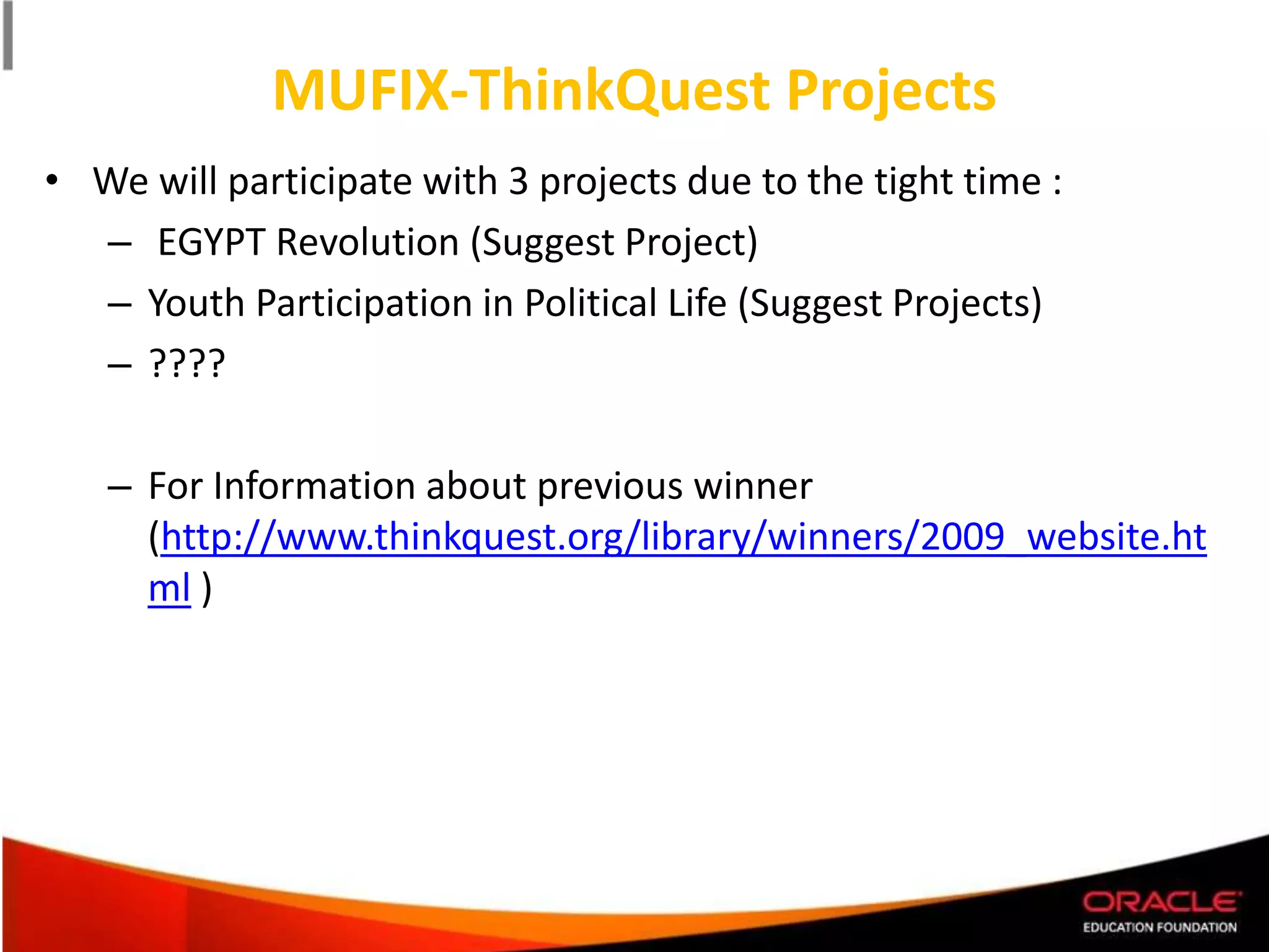 ThinkQuest International Competition | PPTX