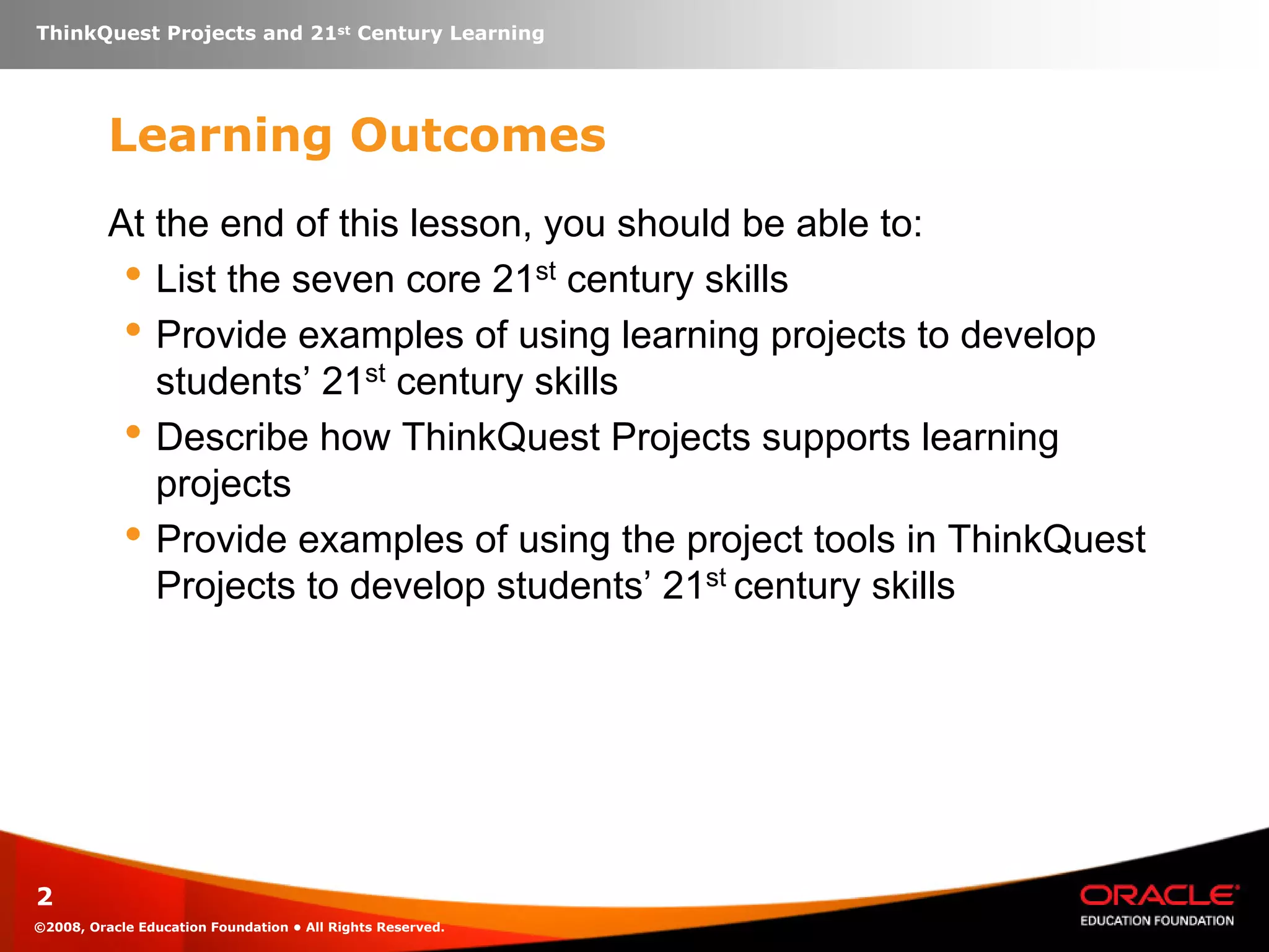 Think Quest Project And 21st Century Learning | PDF