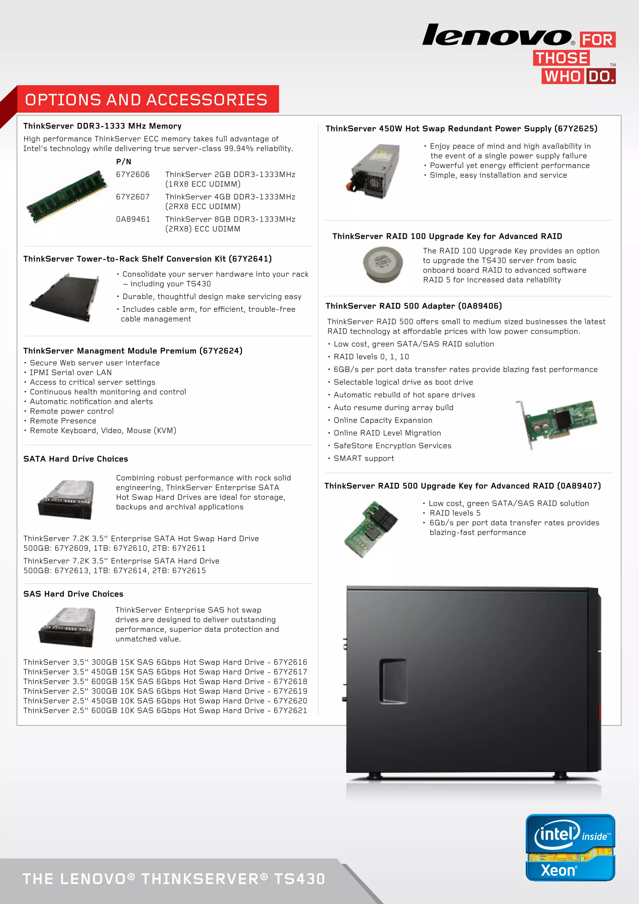 ThinkServer TS430 | PDF