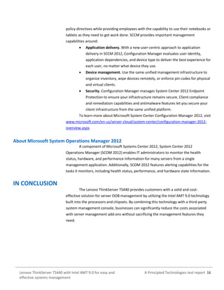 Lenovo ThinkServer TS440 with Intel AMT 9.0 for easy and effective ...