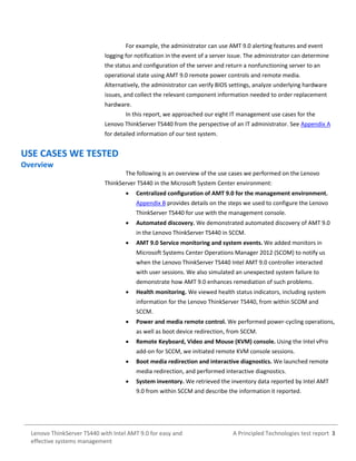Lenovo ThinkServer TS440 with Intel AMT 9.0 for easy and effective ...