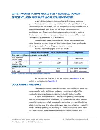 Workstation heat, power usage, and sound: Lenovo ThinkStation C30 vs ...