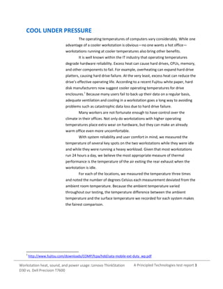 Workstation heat, sound, and power usage: Lenovo ThinkStation D30 vs ...