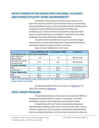 Workstation heat, sound, and power usage: Lenovo ThinkStation S30 and ...