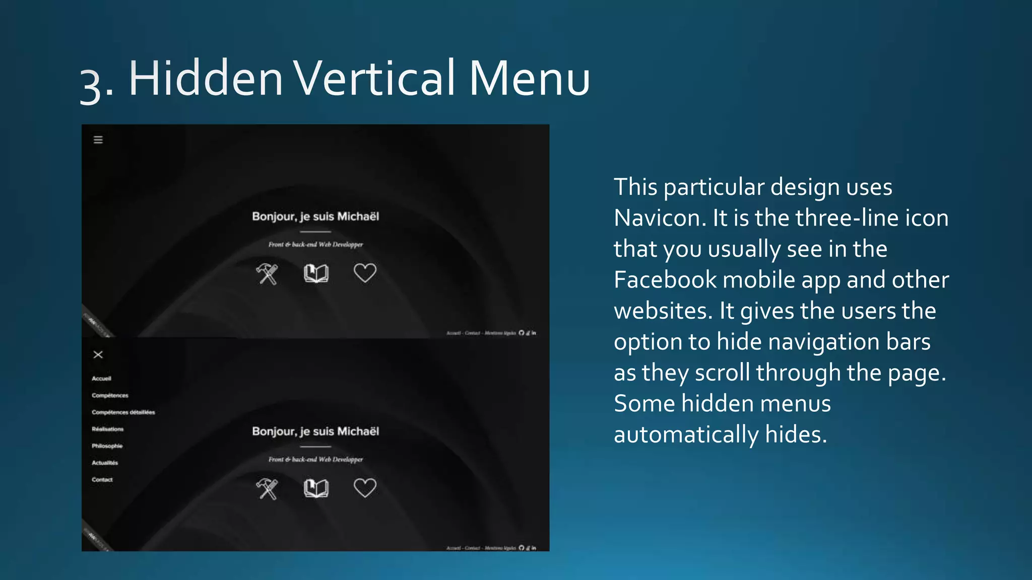 6 Navigation Bar Design Ideas for Web Designers | PPTX