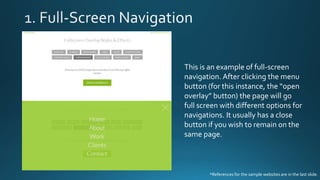 6 Navigation Bar Design Ideas for Web Designers | PPTX | Web Design and ...