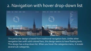 6 Navigation Bar Design Ideas for Web Designers | PPTX | Web Design and ...