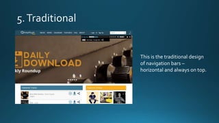 6 Navigation Bar Design Ideas for Web Designers | PPTX | Web Design and ...