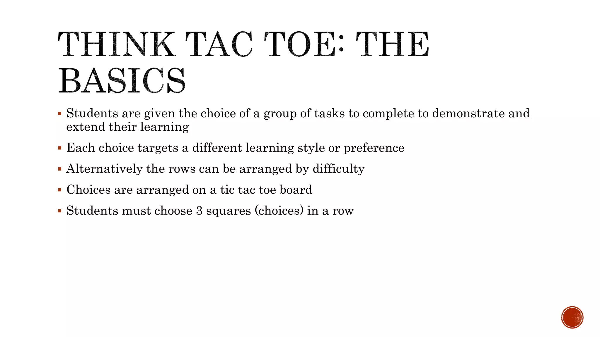 Think tac toe | PPT