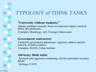 Think tanks, an instrument for development | PPT