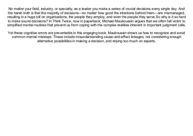 [#PDF~] Think Twice: Harnessing the Power of Counterintuition