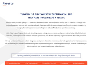 Thinkwik Company profile and Portfolio | PDF