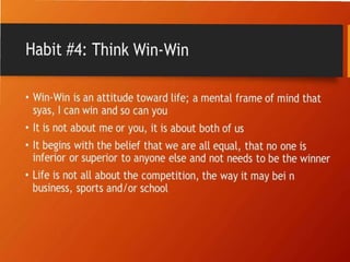 Think win win (seven habit of effective teenagers) | PPT
