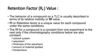 Thin layer chromatography (TLC) By @Sana_Haroon | PPTX