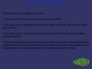 Thin Template Explained | PPT | Programming Languages | Computing