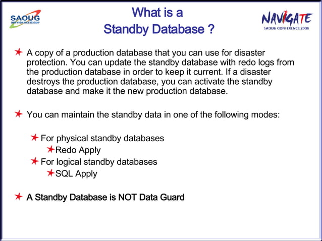 Oracle Data Guard Ppt Databases Computer Software And Applications