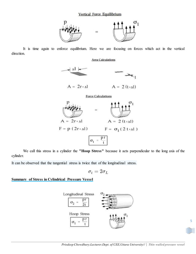 Solid Mechanics: Thin walled pressure vessel | DOCX