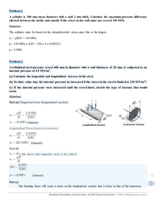 Solid Mechanics: Thin walled pressure vessel | DOCX