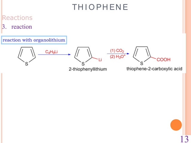 Thiophene ppt 1 | PPTX | Chemistry | Science