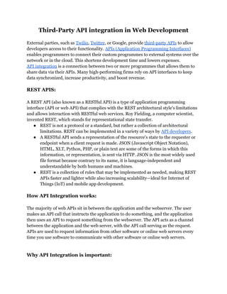 Third party api integration | PDF