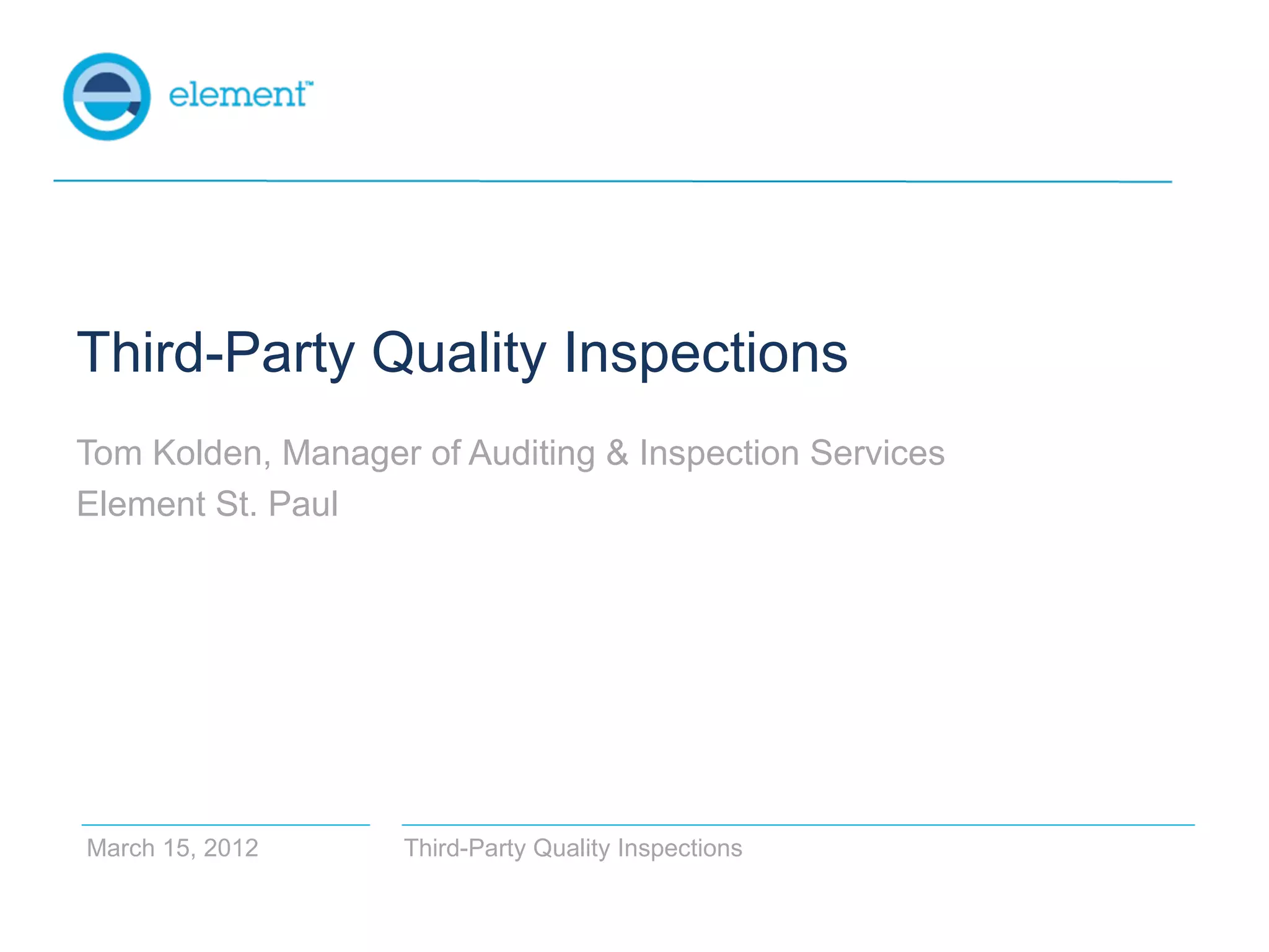 Third Party Quality Inspections | PPT