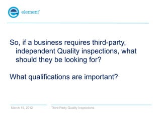 Third Party Quality Inspections | PPT