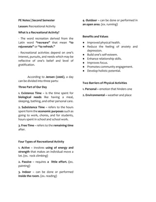 Physical Education – Recreational Activity .docx