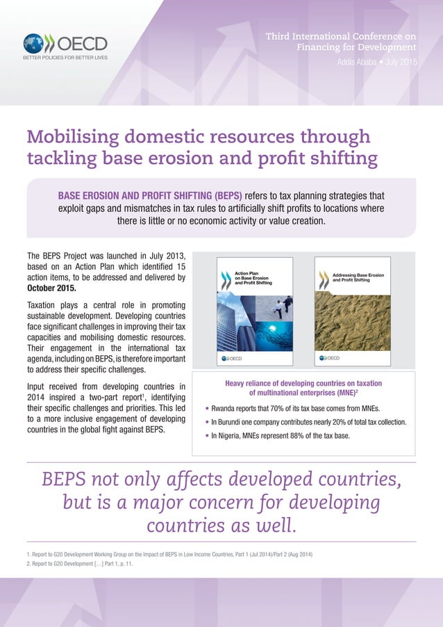 BEPS - Third UN conference on financing for development Addis Ababa | PDF