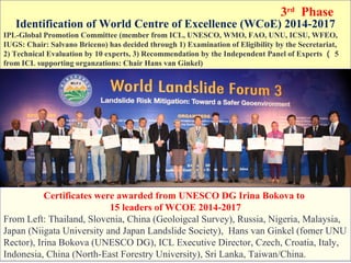 Third World Landslide Forum (WLF3) in DAVOS(8.25) | PPT