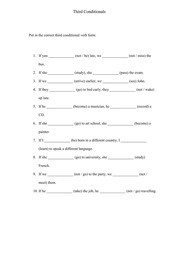 Third Conditional-1 | PDF