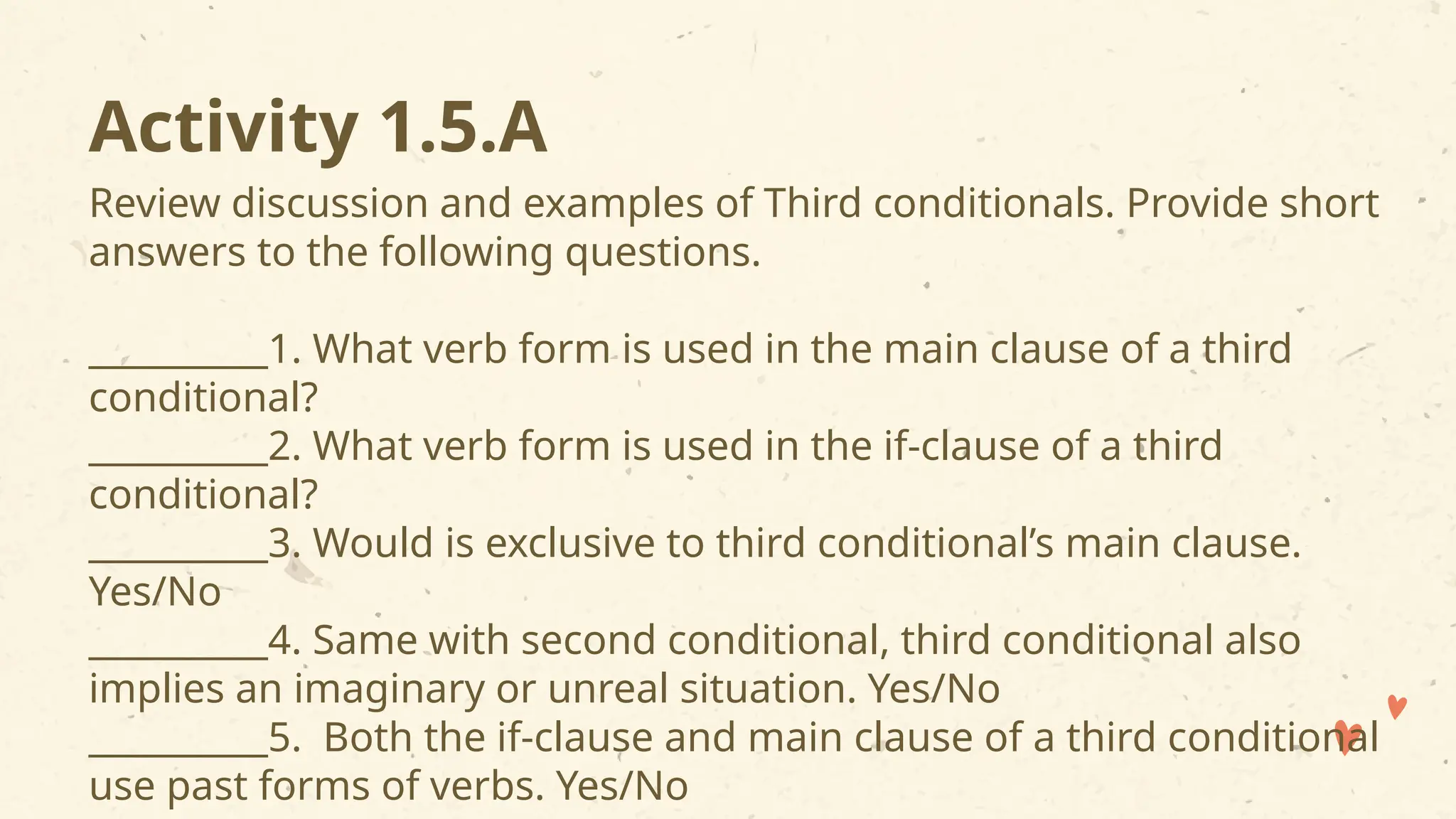 3rd CONDITIONAL SENTENCES GRAMMAR LESSON | PPT