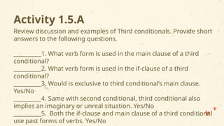 3rd CONDITIONAL SENTENCES GRAMMAR LESSON | PPT