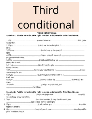third conditional sentence in english for advanced | DOCX