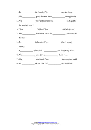 Third conditional form | PDF