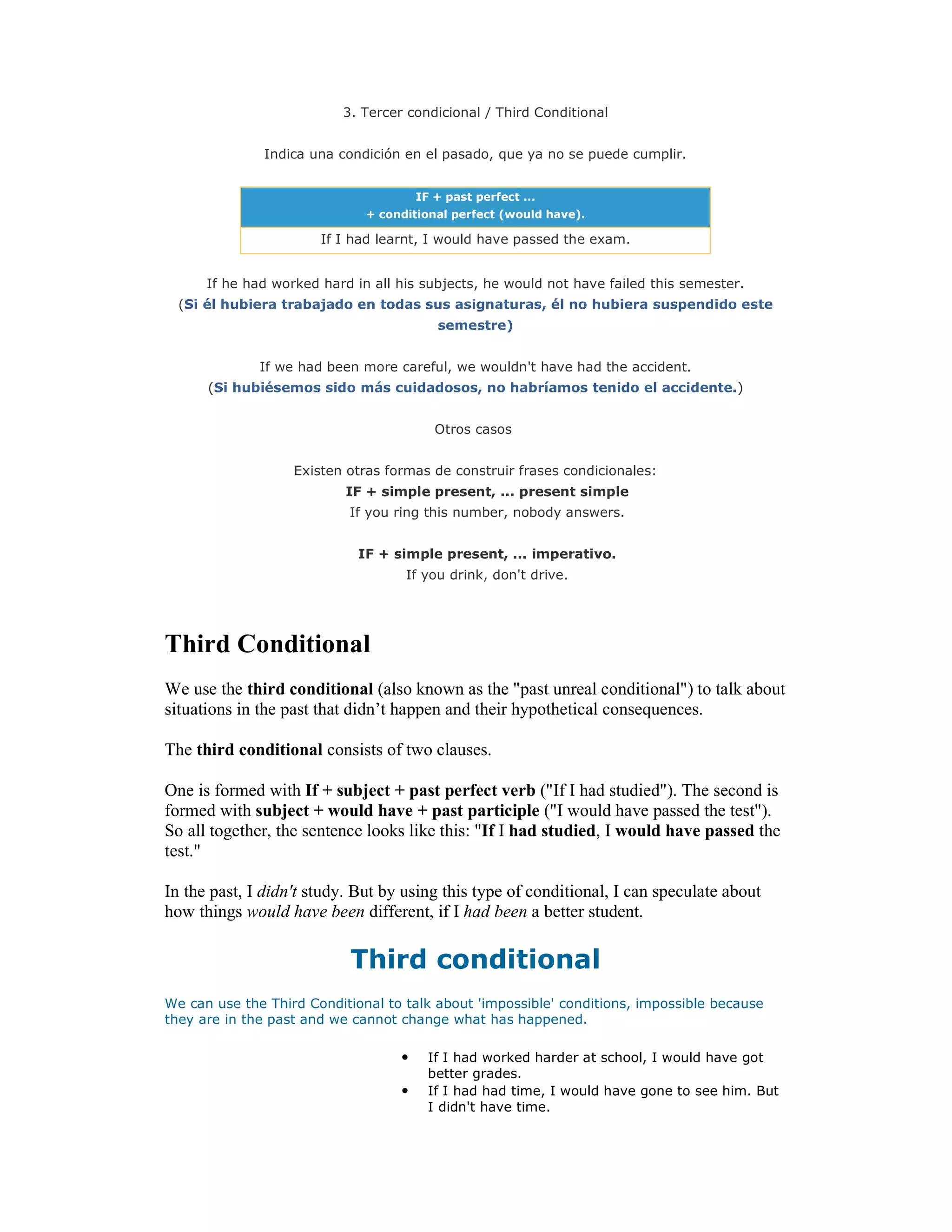 Third conditional word | PDF