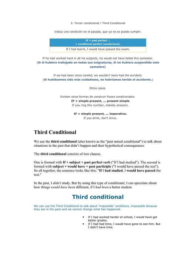 Third conditional word | PDF