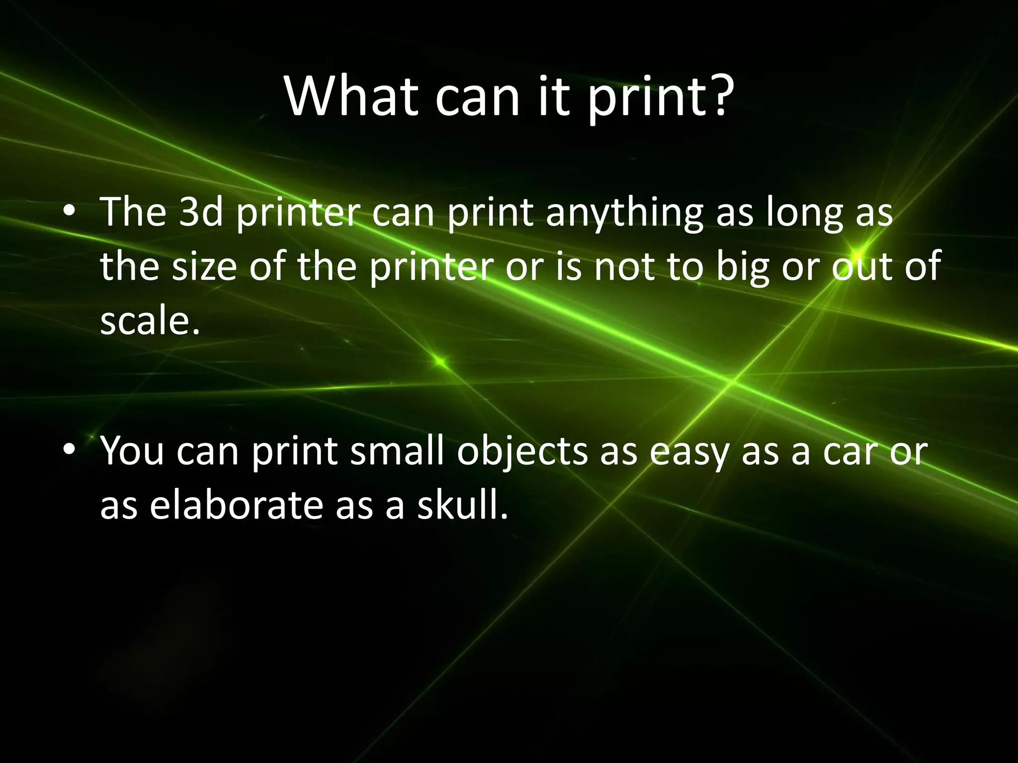 Third dimensional printers | PPT