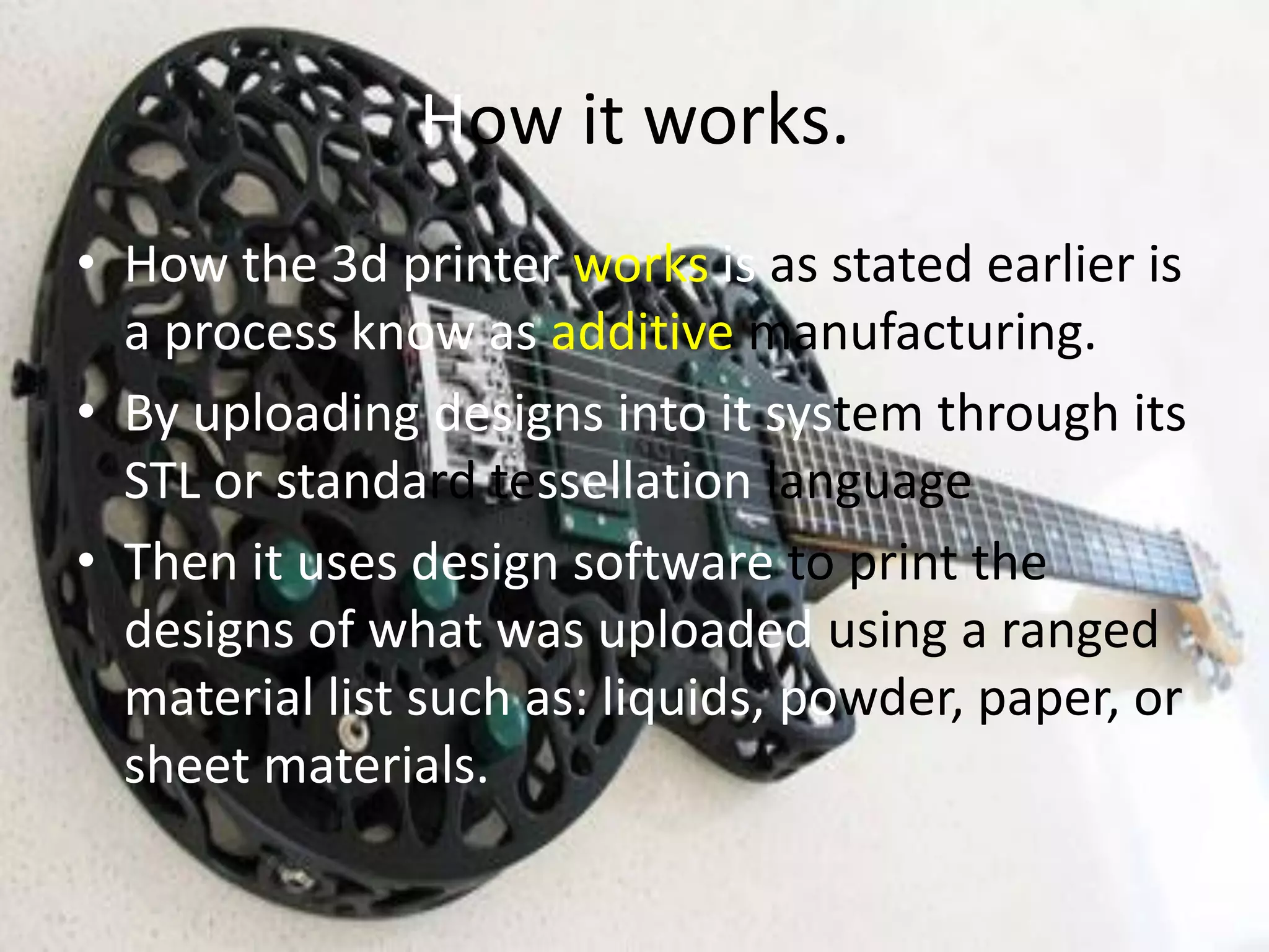 Third dimensional printers | PPT