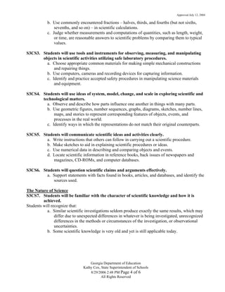 Georgia Third Grade Science Standards | PDF