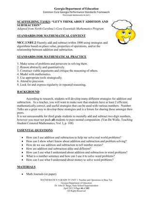 3rd Grade Unit 1 | PDF