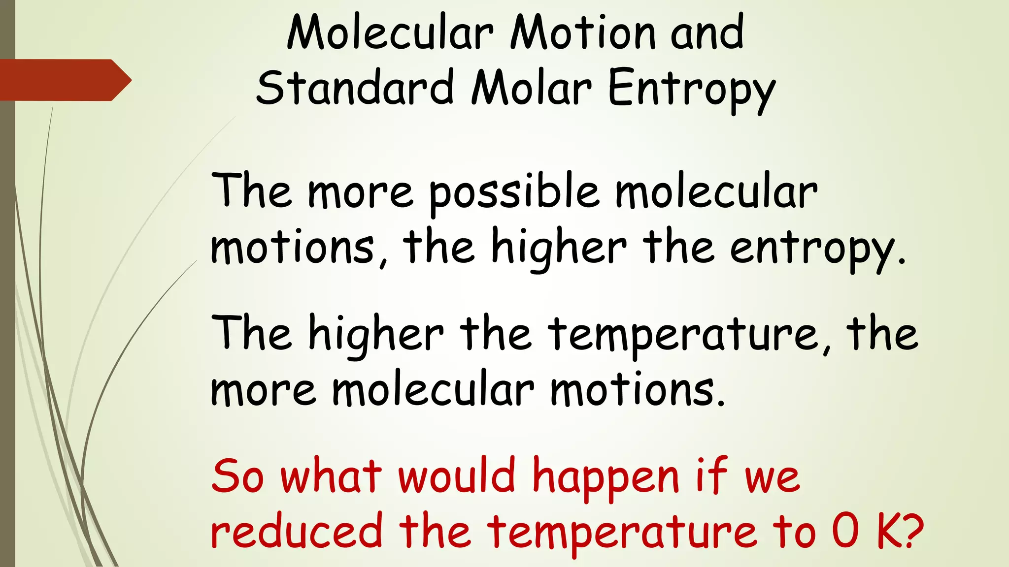 Chem 2 - Third Law of Thermodynamics and Standard Molar Entropy V | PPT Chem 2 - Third Law of Thermodynamics and Standard Molar Entropy V | PPT