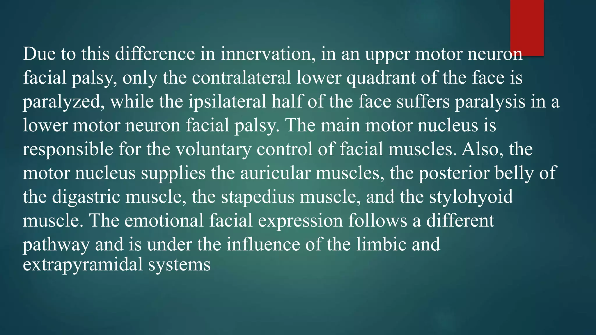 physiology of trigeminal nerve, UMNL& LMNL facial paralysis, taste ...