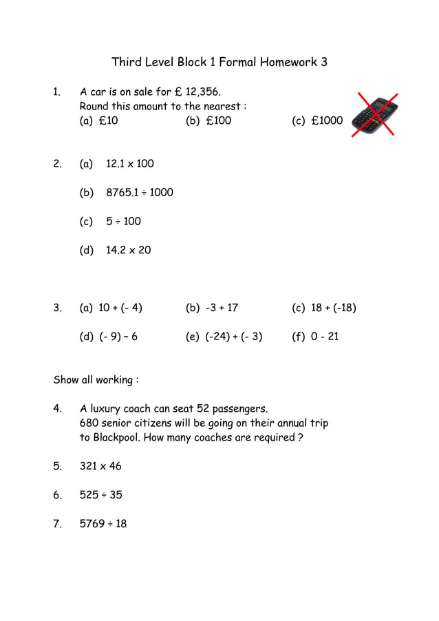 Third level block 1 formal homework | PDF