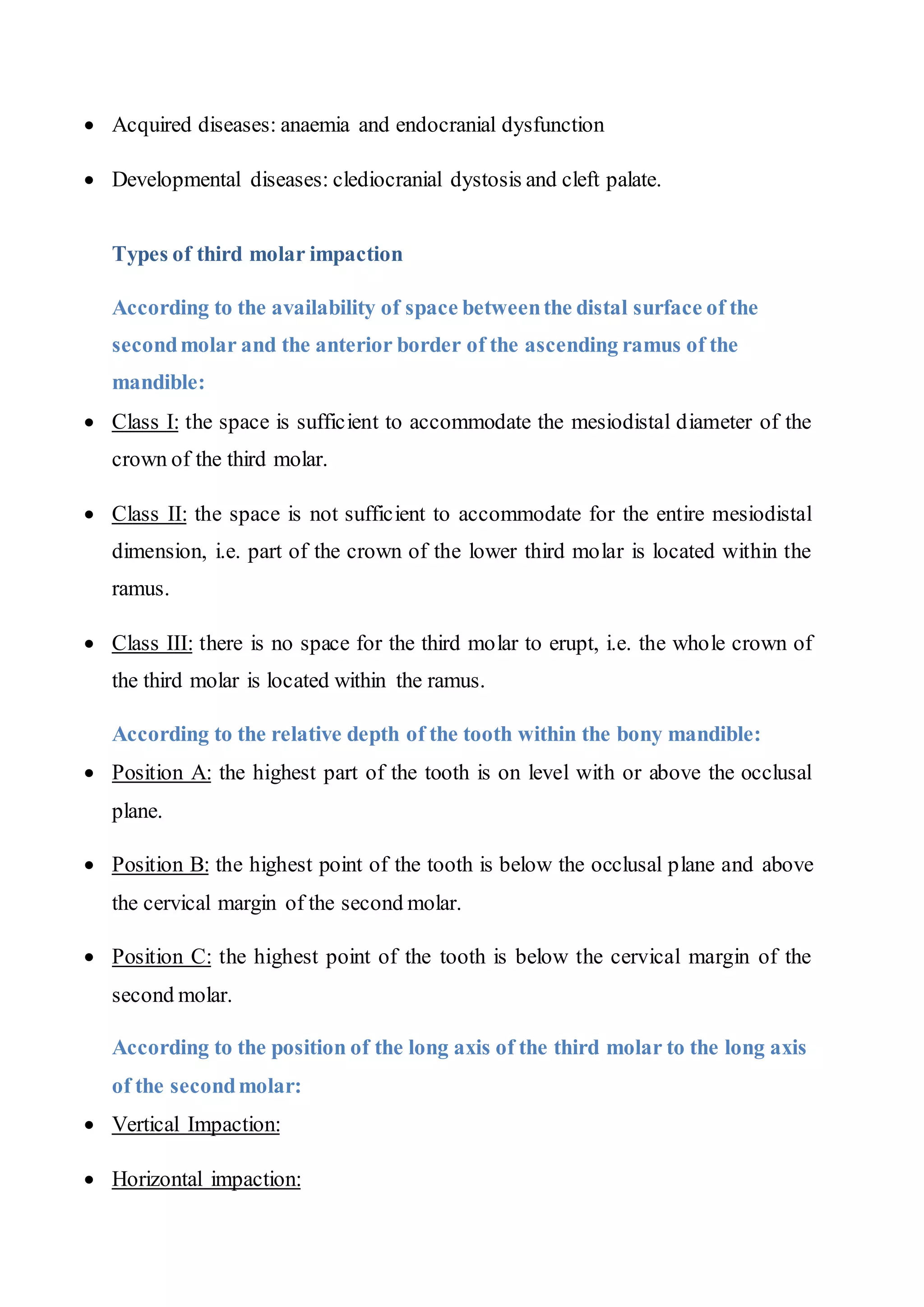 Third molar impaction for orthodontists by Almuzian | DOCX