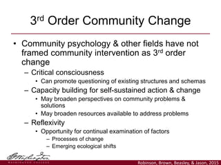 Third-Order Change As a Systems Theory for Community Psychology | PPTX