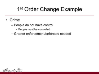 Third-Order Change As a Systems Theory for Community Psychology | PPTX