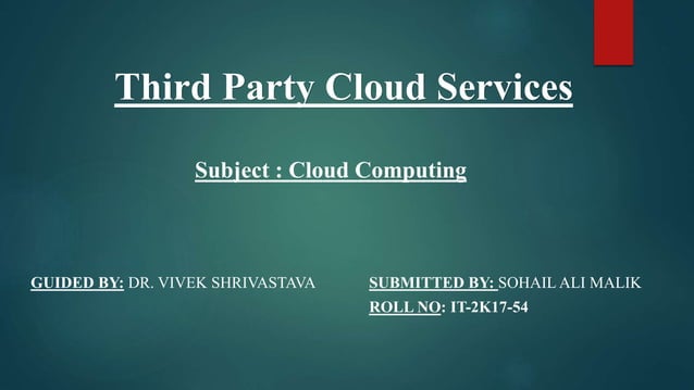 Third party cloud services cloud computing | PPTX