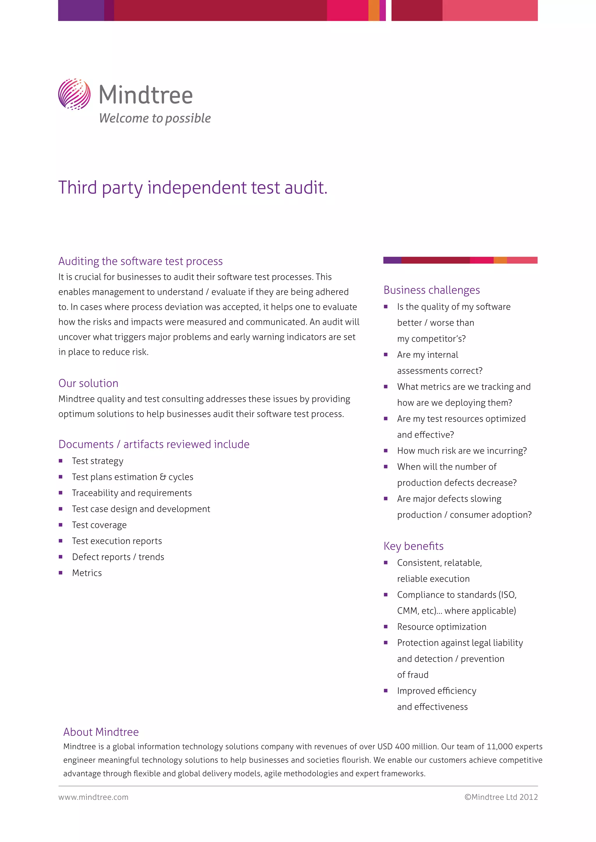 Third party independent test audit. | PDF